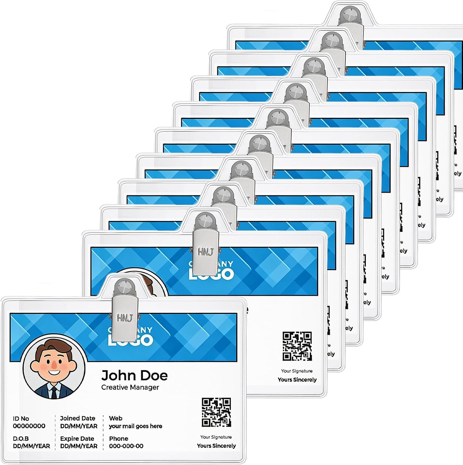 Amazon.com : 10 Pcs Name Tags with Clips Clear Name Badge Holder with ...