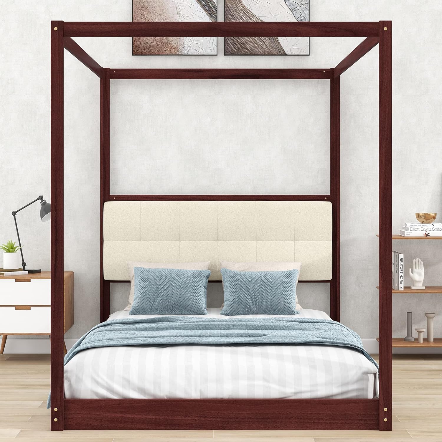 Amazon.com: Twin Canopy Bed with Storage, Wood Twin Daybed Frame with 3 ...