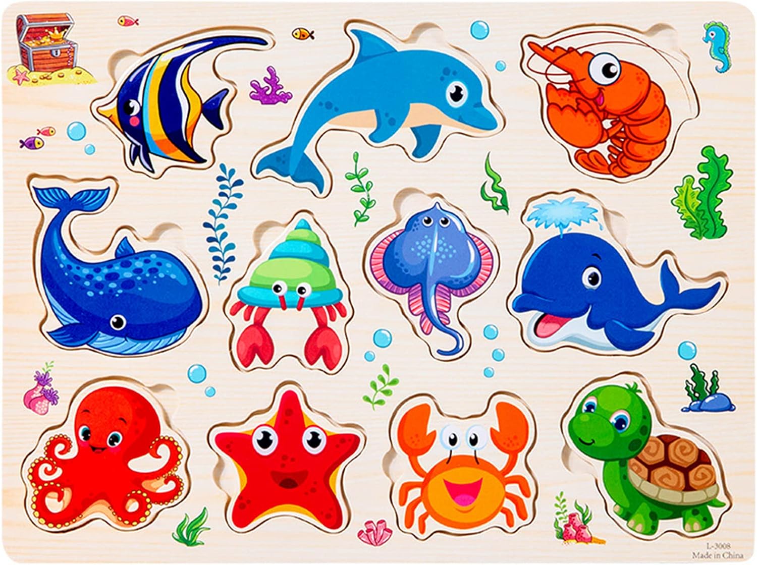 Wooden Peg Puzzles for Toddlers 2 3 4 Years Kids Shape Pegboard Jigsaw ...
