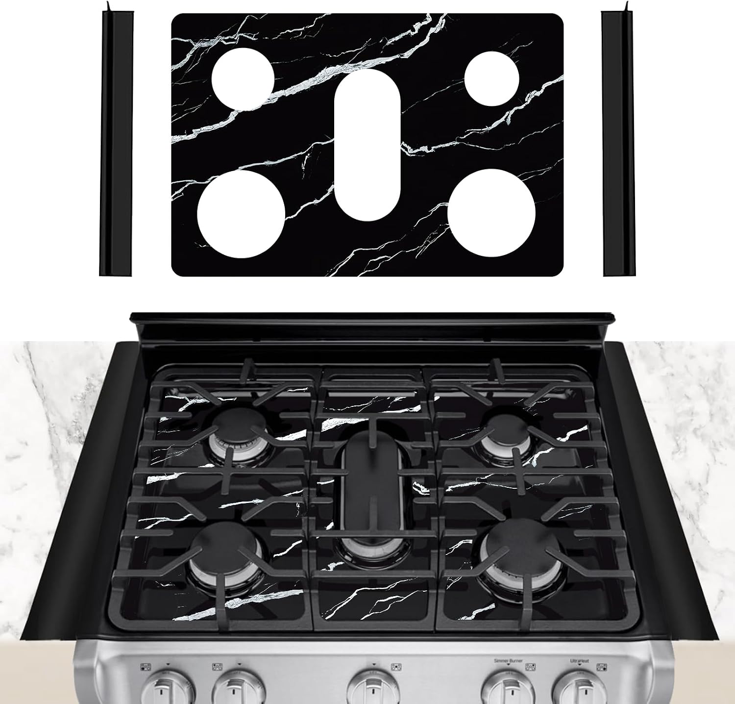 Amazon.com: Sanshare LG Gas Stove Burner Cover 5 Burners with 2 pcs ...