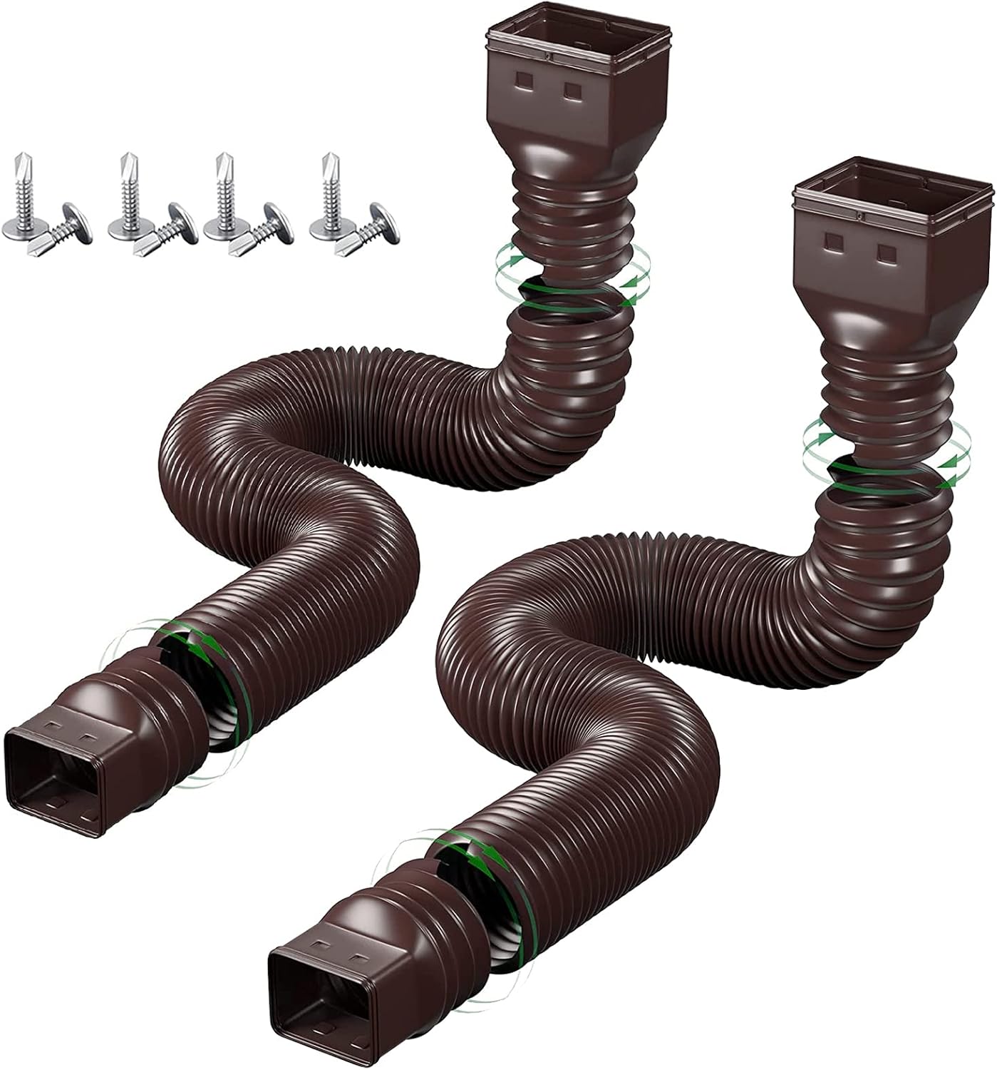 Opaltool 2pc Rain Gutter Downspout Drain, Black Gutter Connector ...