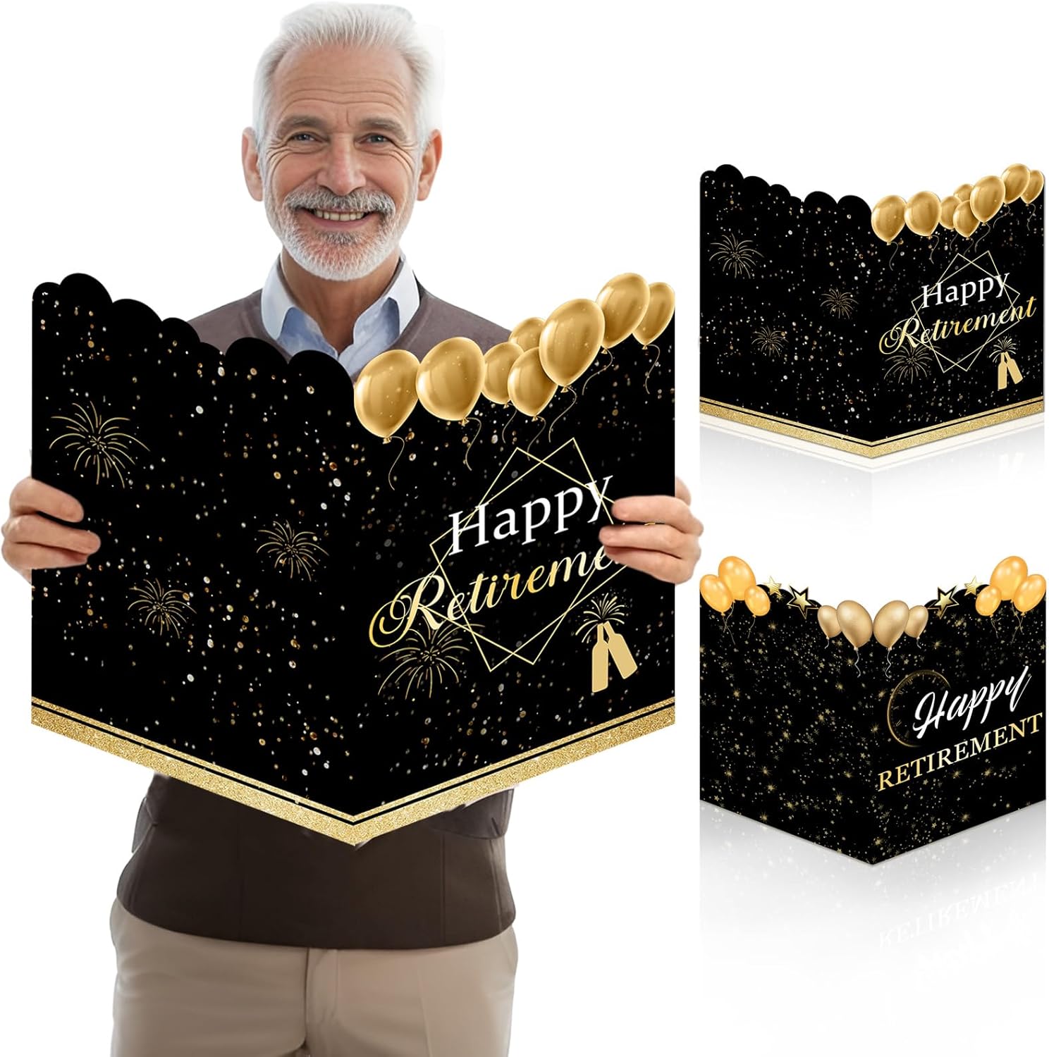 Amazon.com: 2 Pcs Large Retirement Cards Giant Guest Book 25 x 16 in ...