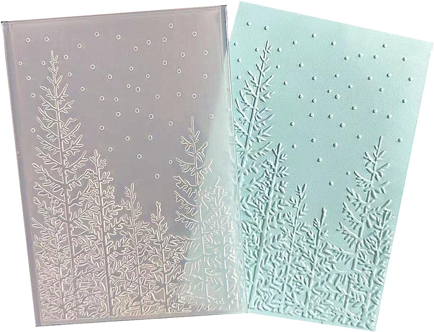 Amazon.com: Arbuya 3D Winter Woodland Plastic Embossing Folders for ...