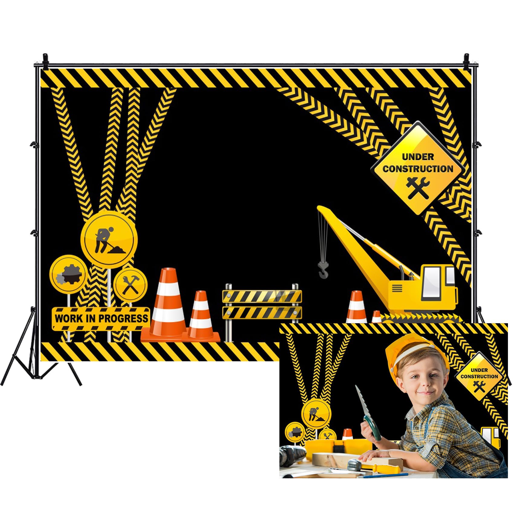 Amazon.com : Yeele 9x6ft Under Construction Backdrop Banner Big Dump ...