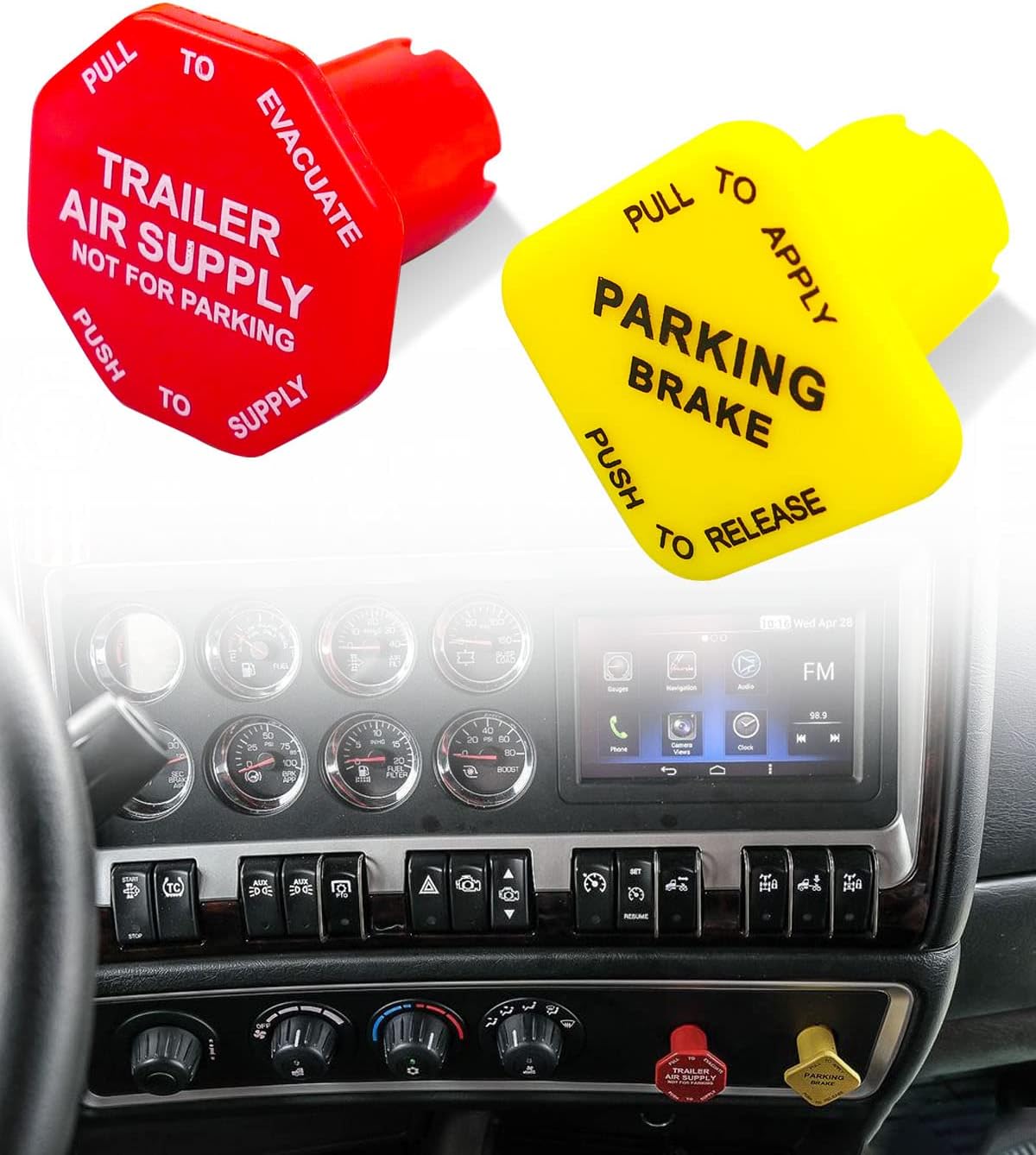 Amazon.com: TIKSCIENCE Parking Brake Knob Yellow and Trailer Supply ...