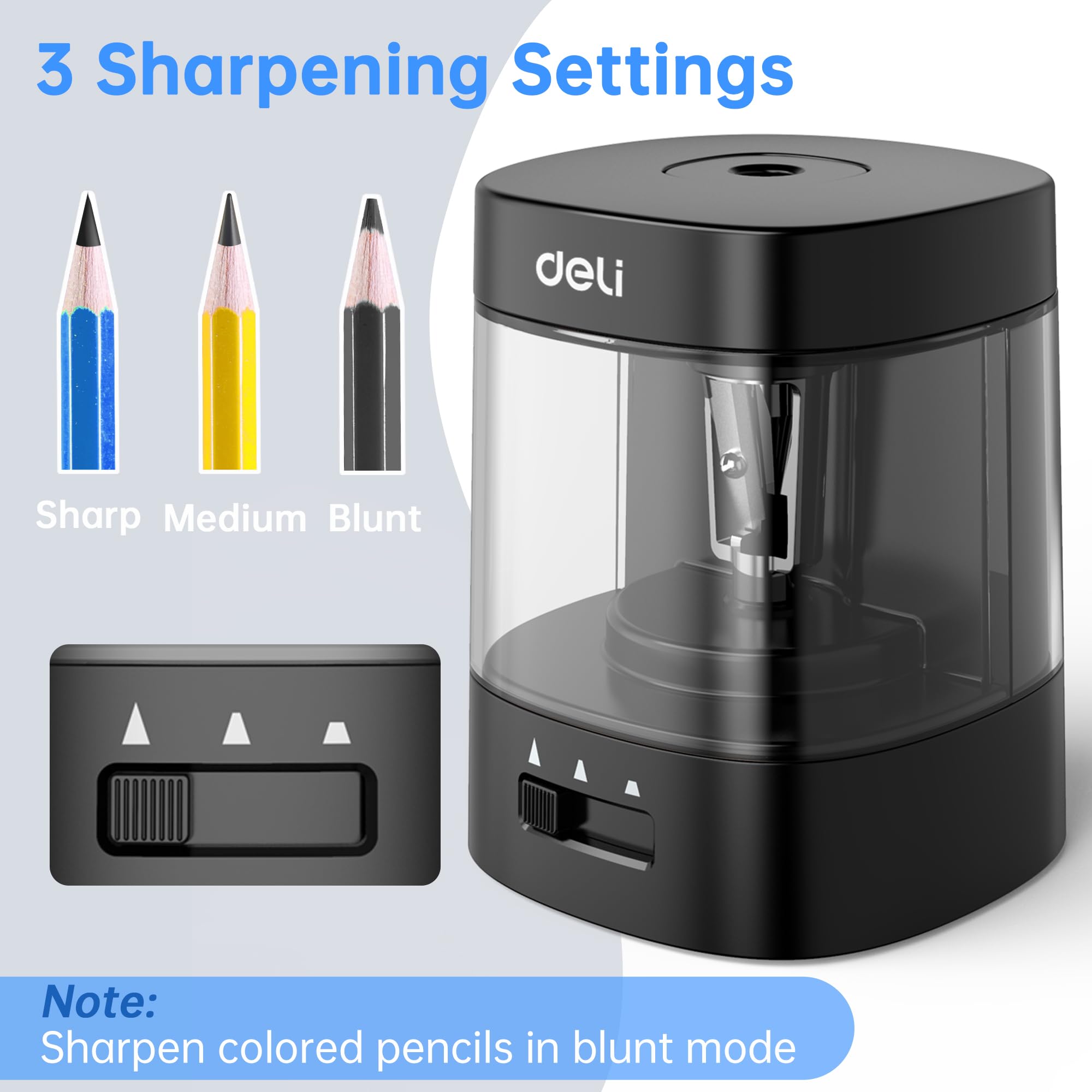 Snapklik.com : Deli Electric Pencil Sharpener, Automatic Pencil Sharpeners For No2 Pencils ...