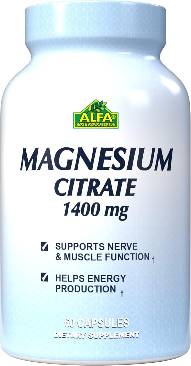 Amazon.com: Magnesium Citrate 1400 mg by Alfa Vitamins - Supports Nerve & Muscle Function ...