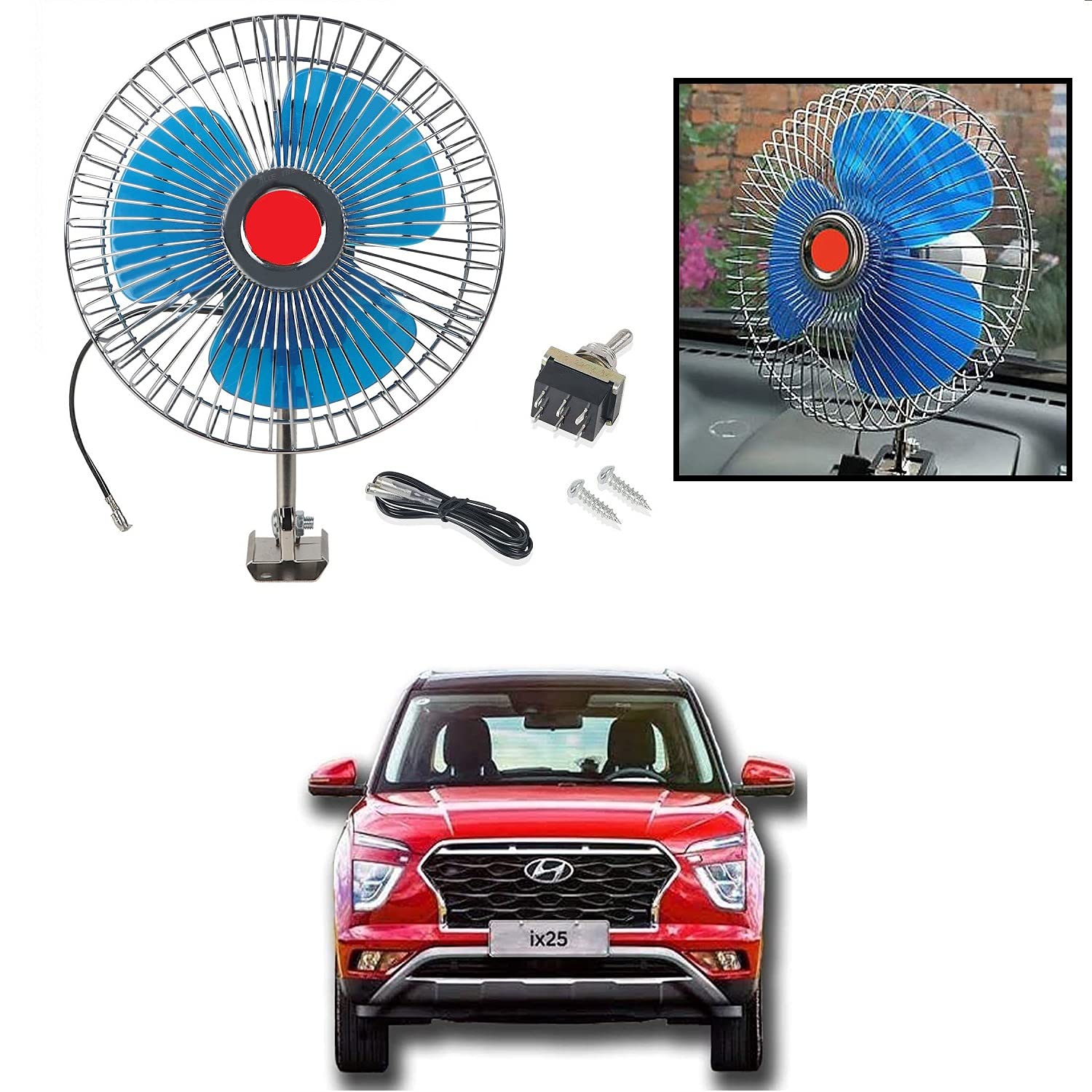 Buy Olmeo Winner Auto Rotate Car Fan 6 Inch With Switch And Wiring 12V ...