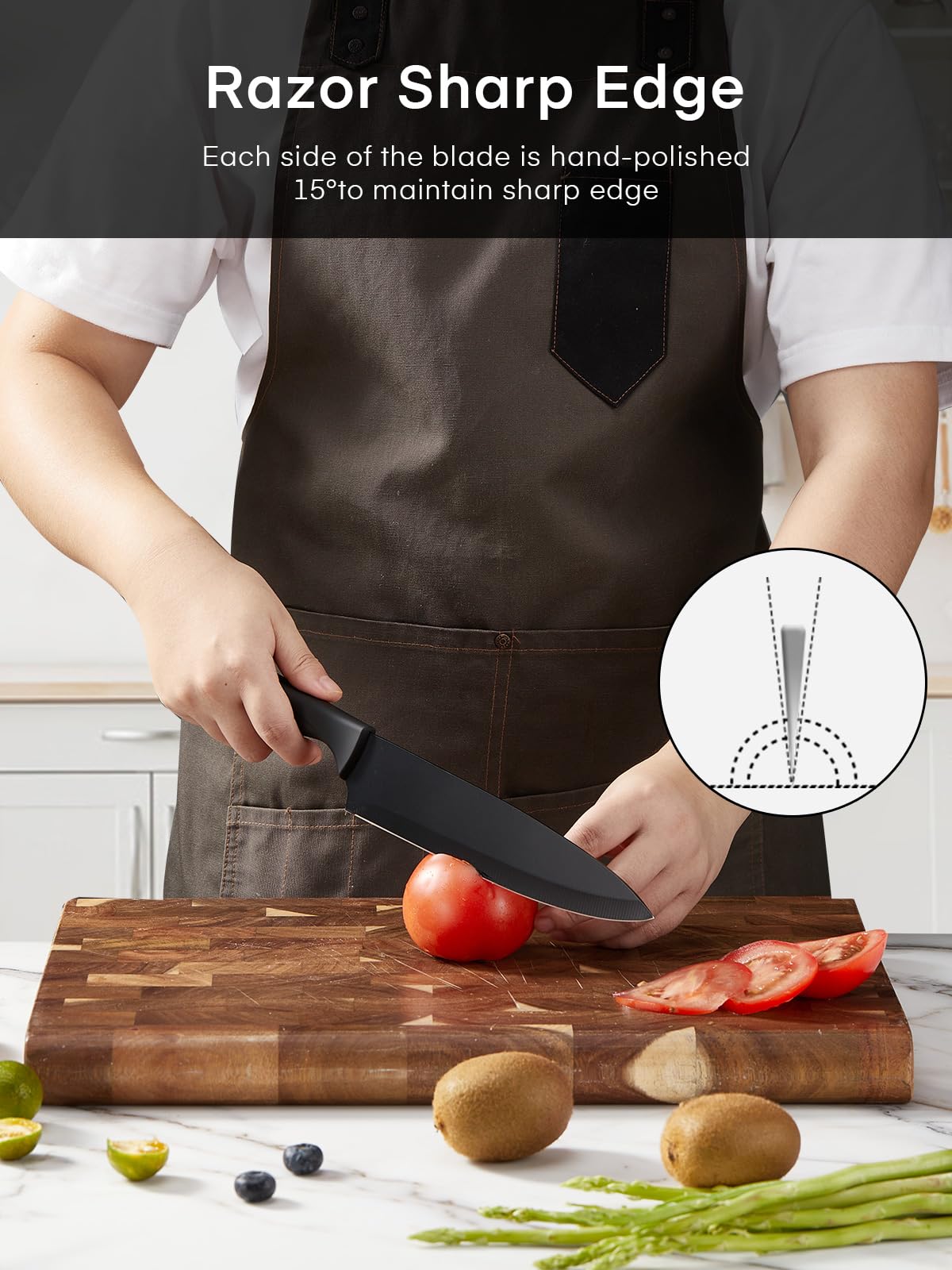 Snapklik.com : Knife Set, FOHERE 13 Pcs Self Sharpening Knife Set, High ...
