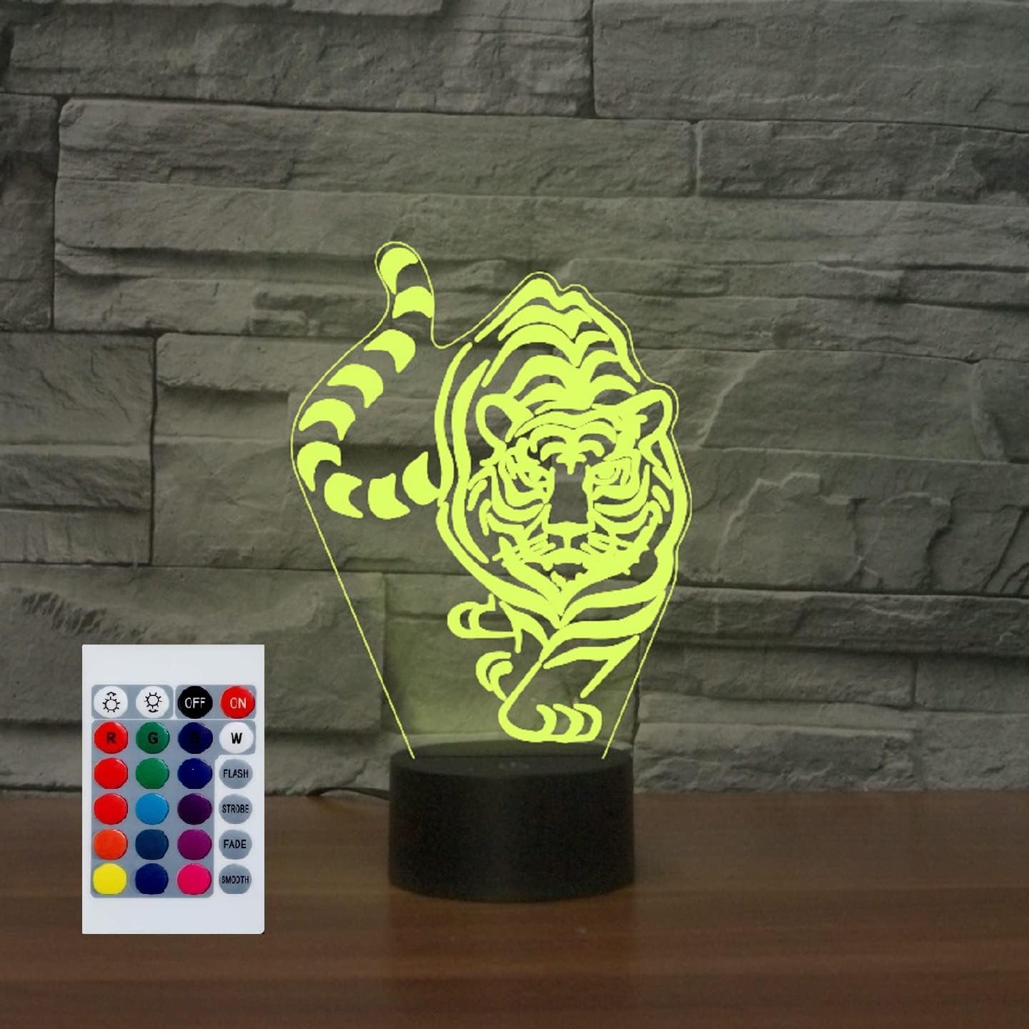 SUPERHONGJIHAO Night Light for Kids 3D Tiger Led Lamp with Remote ...