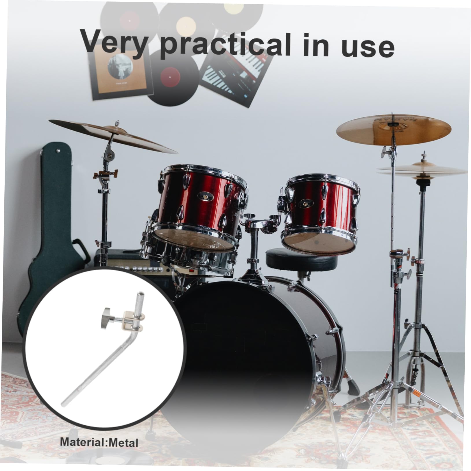 Snapklik.com : Cowbell Stand Cowbell Extension Rod Metal Cowbell ...