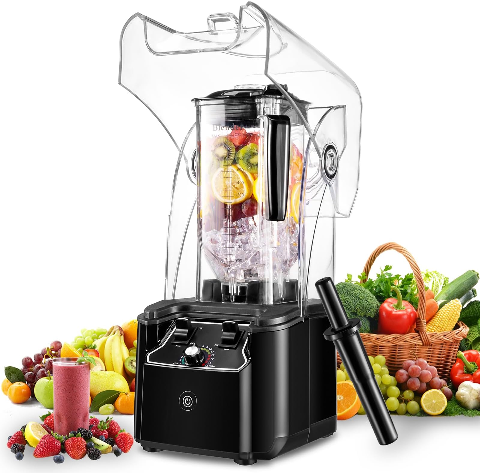 Amazon.com: BlendTide Commercial Blender, 1500W Vacuum Blender for Less ...