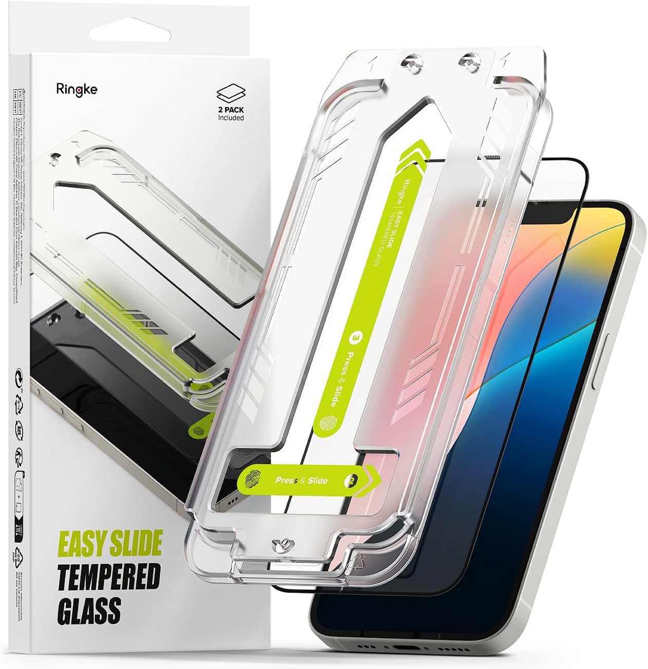 Ringke Easy Slide Privacy Glass [2 Pack] Compatible with iPhone 16 Pro ...