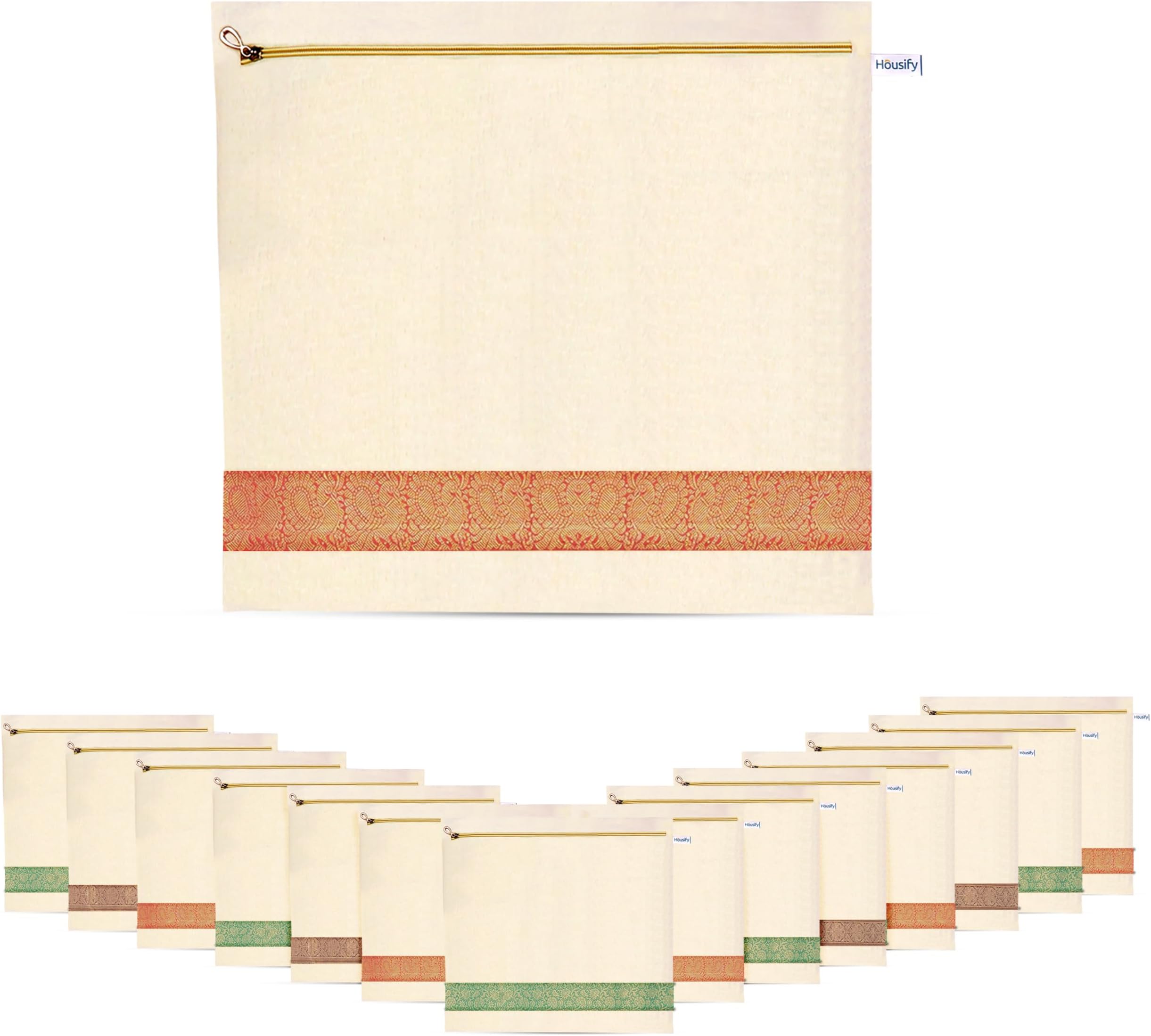 Amazon.com: Cotton Saree Covers with ZIP - Pure Cotton 10 Big Size(16.5 ...