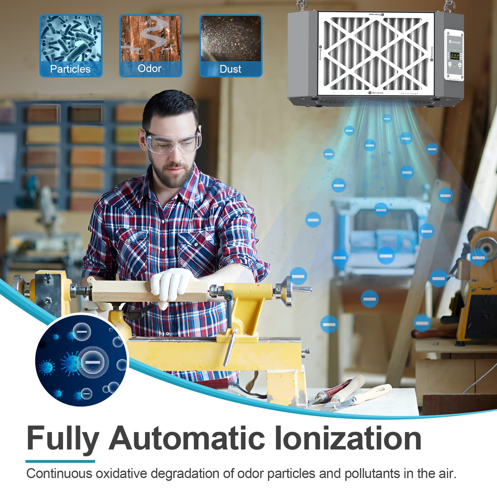 360 Degree Intake Air System Woodworking Shop - (1350CFM) with Strong ...