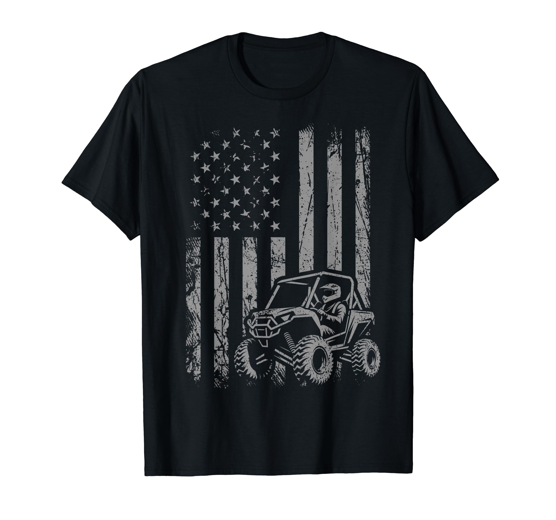 Amazon.com: American Flag UTV Side By Side SXS Off Road T-Shirt ...