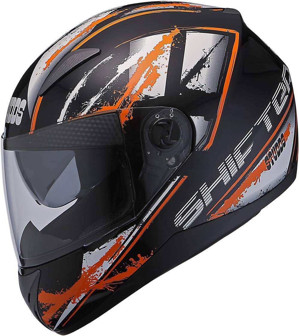 Studds SHIFTER D5 Decor Full Face Helmet (Black and Orange, Large ...