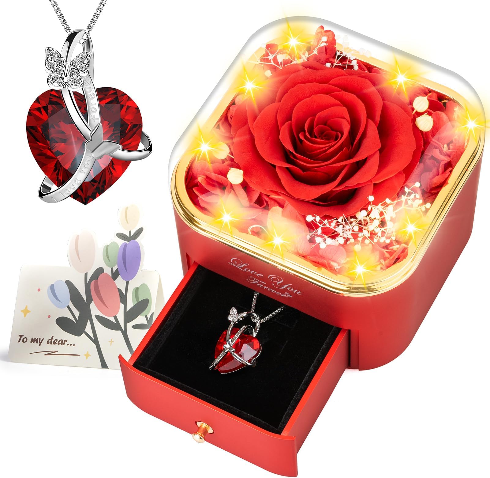 Amazon.com: Generic Preserve Rose Music Box, Flower Gift for mom ...
