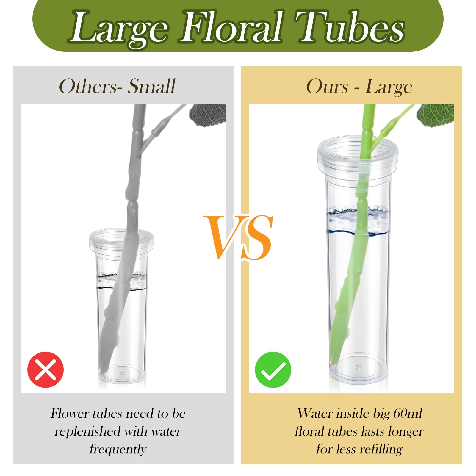 Snapklik.com : 50 Pcs 60ml 4.33 Inch Floral Tubes For Milkweed Large ...