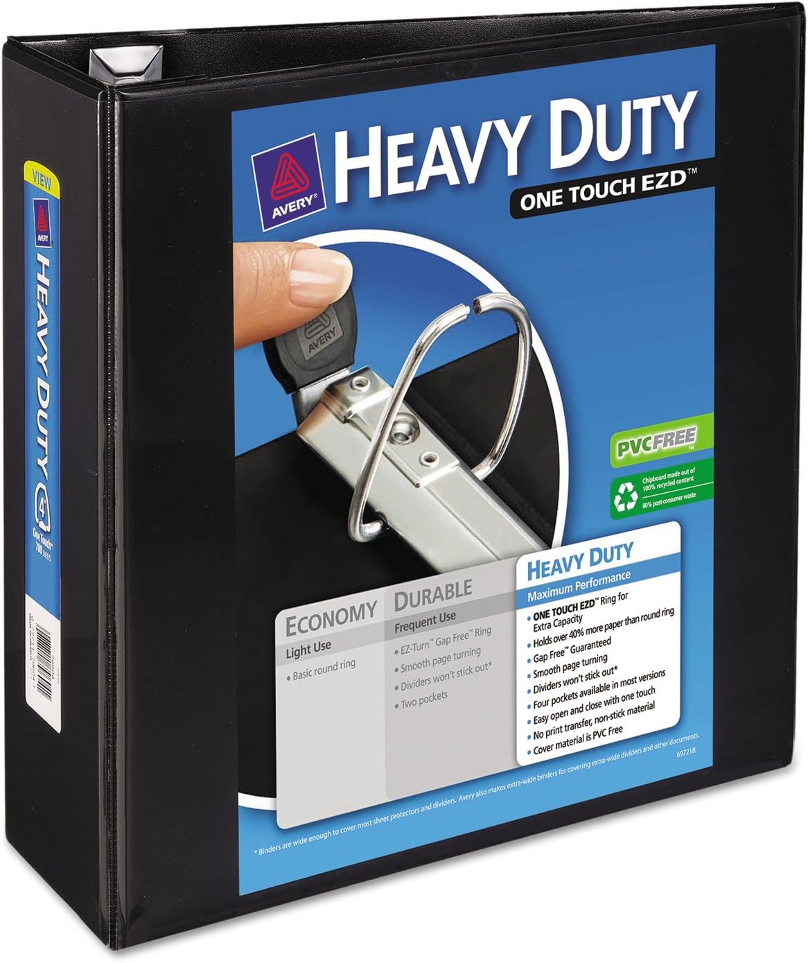 Amazon.com : Avery Heavy-Duty 4 Inch Binders 3 Ring, View Binder, 4 ...