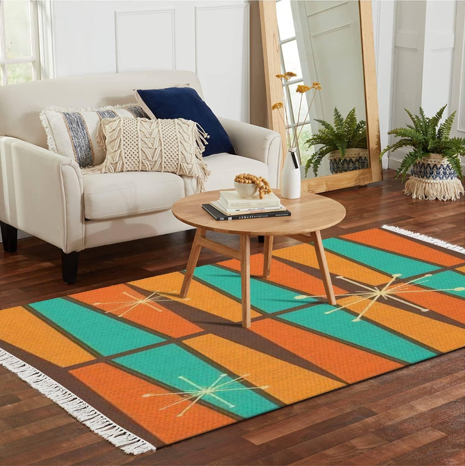 Amazon.com: Woven Rug 50s Mid Century Modern Vintage Retro 1950s Mod ...