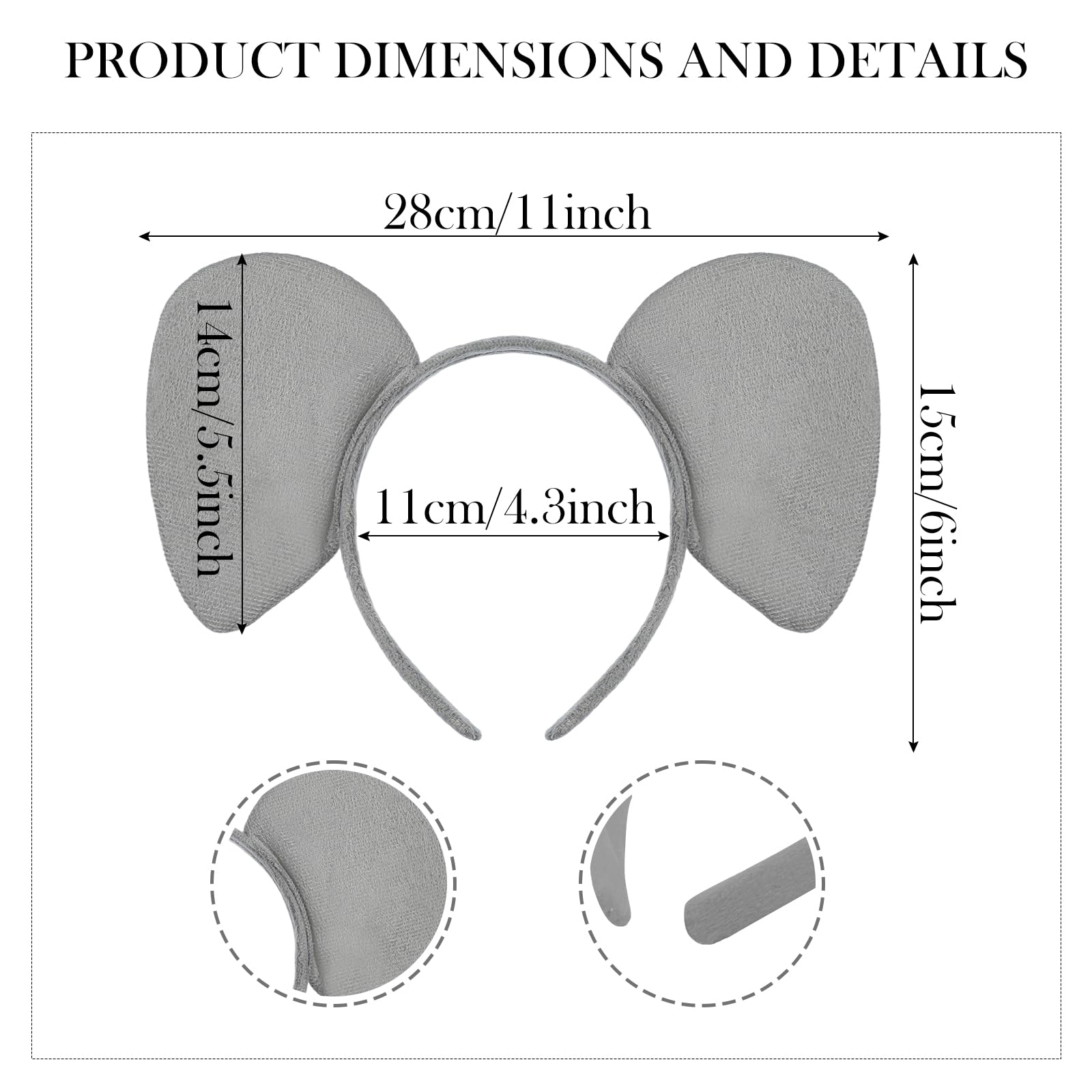 Snapklik.com : Cindeer 3 Pcs Halloween Ear Costume Headband Zoo Jungle ...