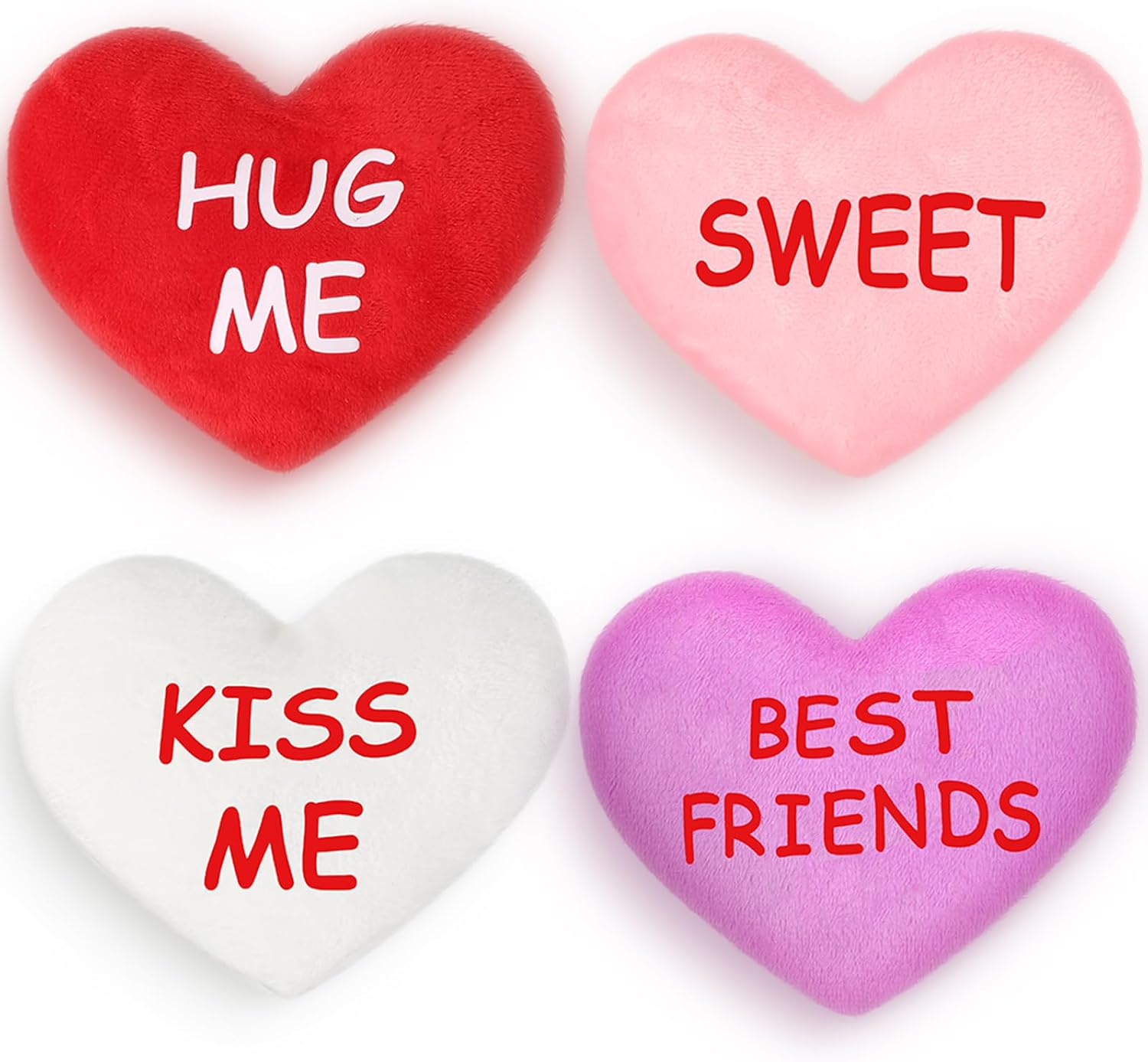 Amazon.com: Hanaive 4 Pcs Valentines Day Plush Conversation Hearts 6 ...