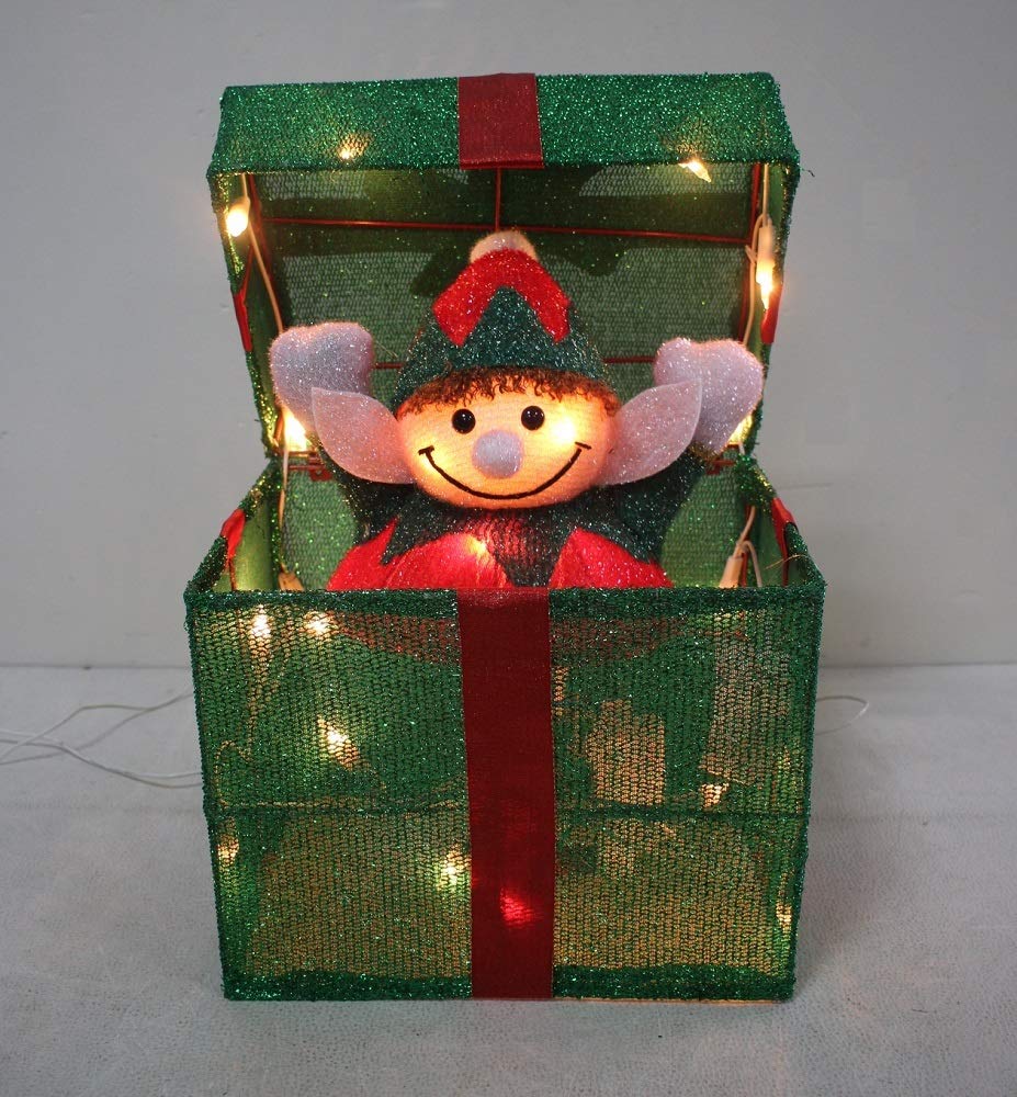 Buy SkyMall Decorative Lighted Animated Pop Up Elf Box Online at ...