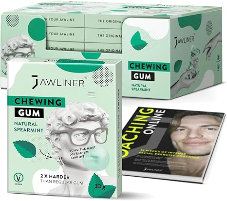 JAWLINER Hard chewing Gum, Jawline gum - Sugar Free Mint Gum - Jaw ...