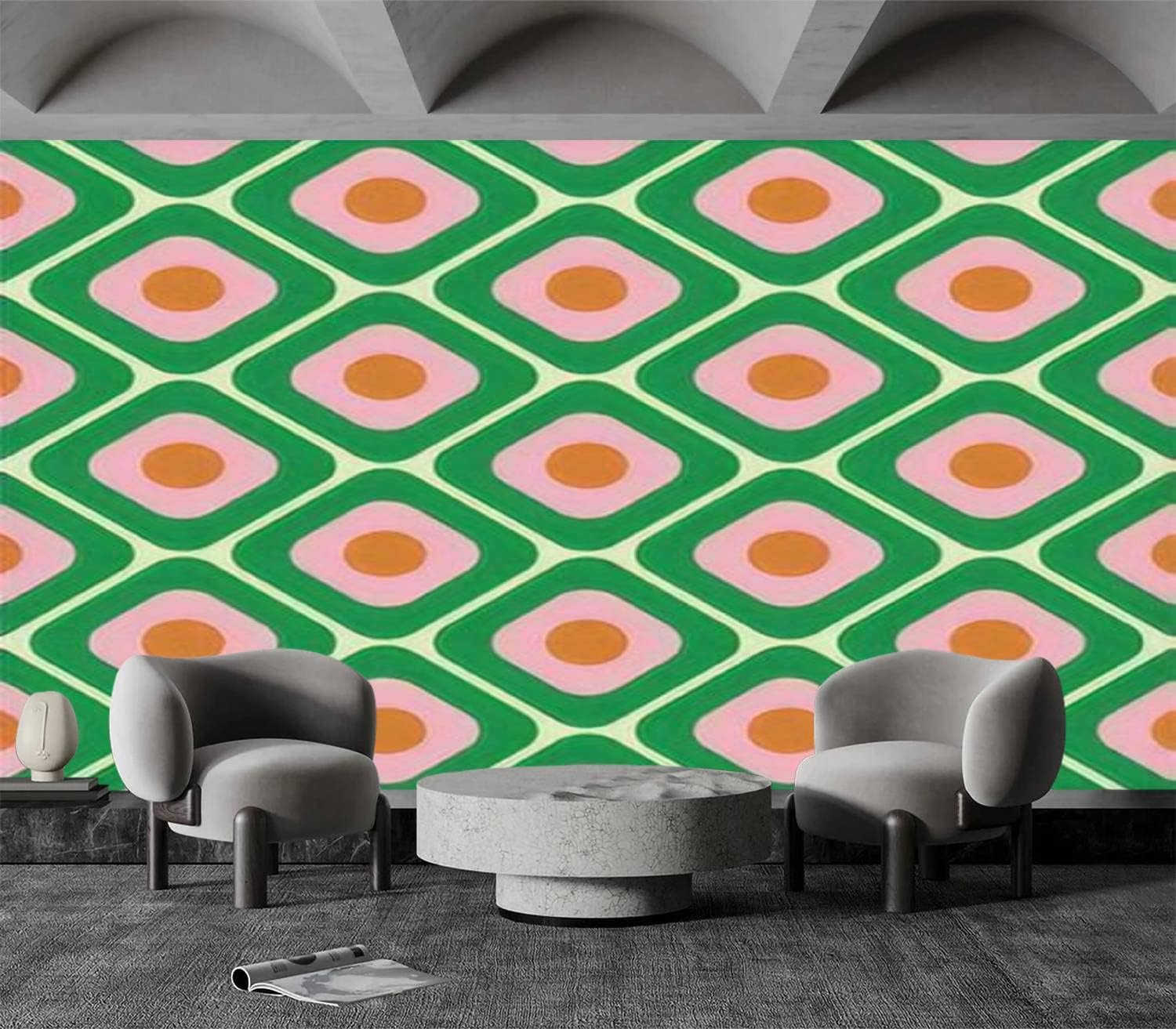 AUHOVIMGZ Vintage 70s Retro Seamless 60s and 70s Aesthetic Style Canvas ...