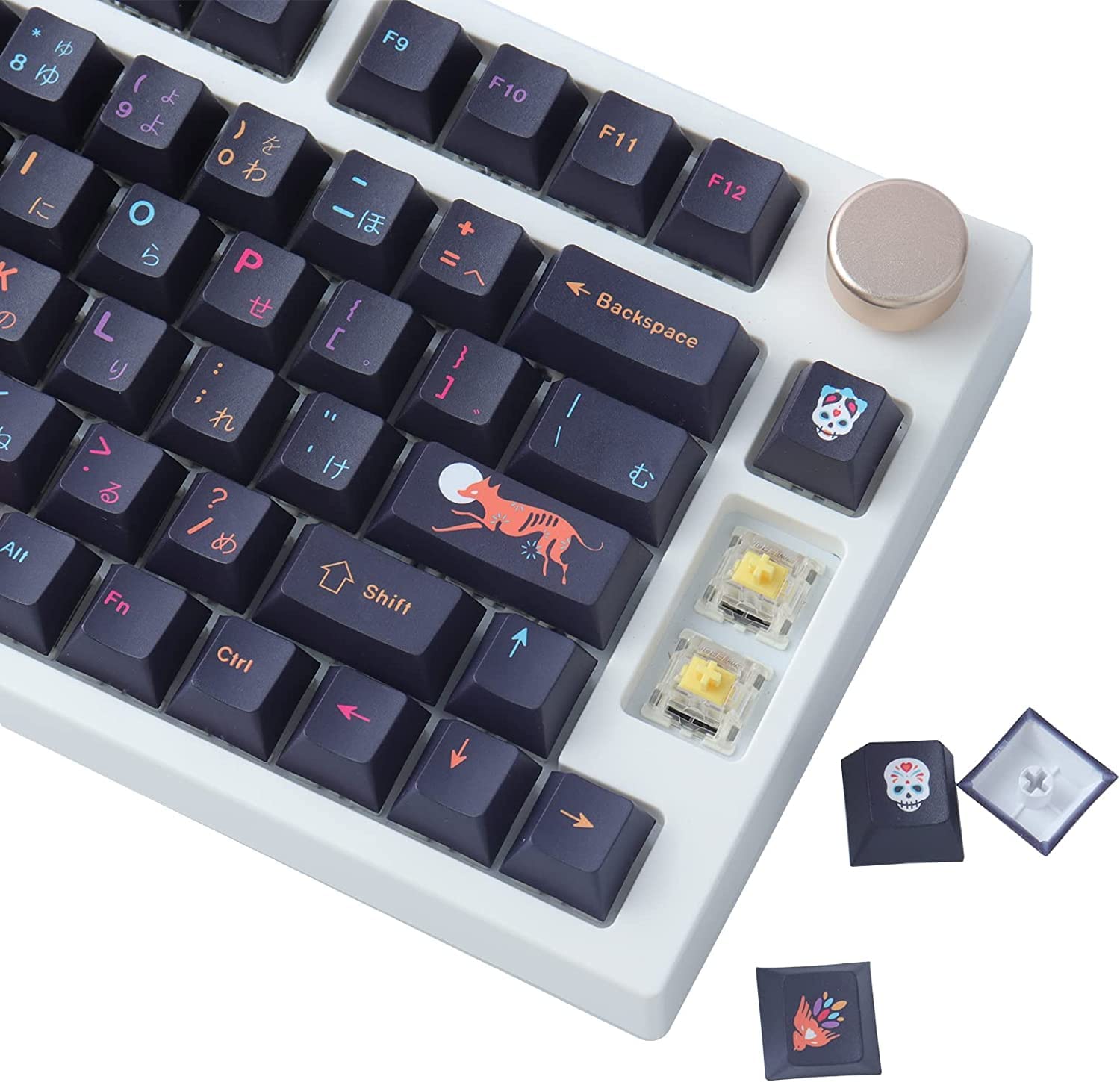 Buy JakeTsai PBT Keycaps, 146 Keys Mictlan Double Dye Sublimation ...