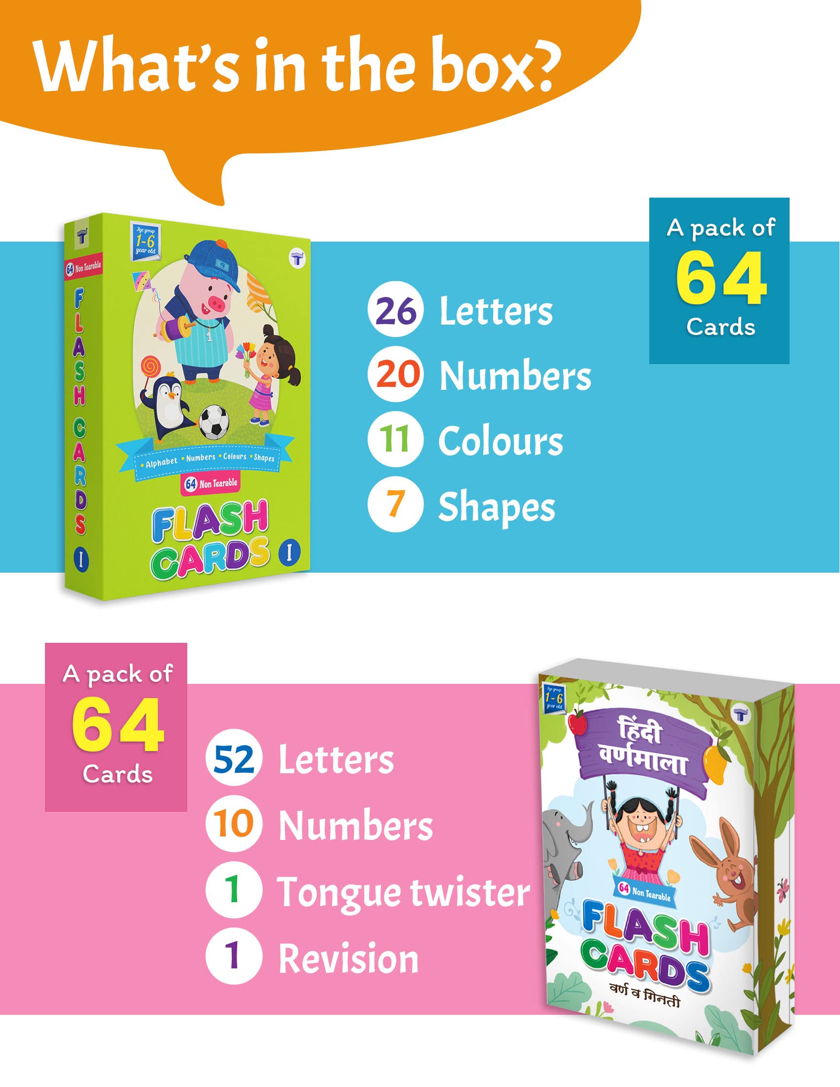 Buy Flash Cards for Kids | English and Hindi Learning Cards | 128 Non ...