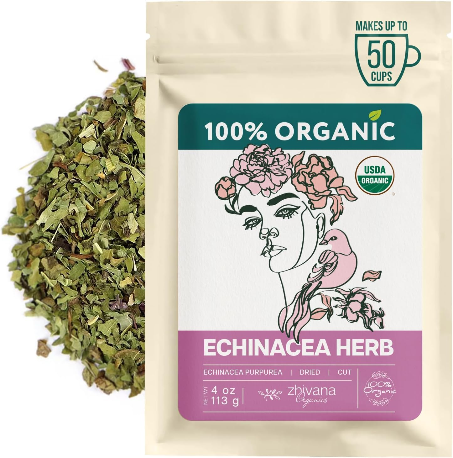 Amazon.com: Organic Echinacea Tea (4 oz.) – Echinacea Herb (Echinacea ...