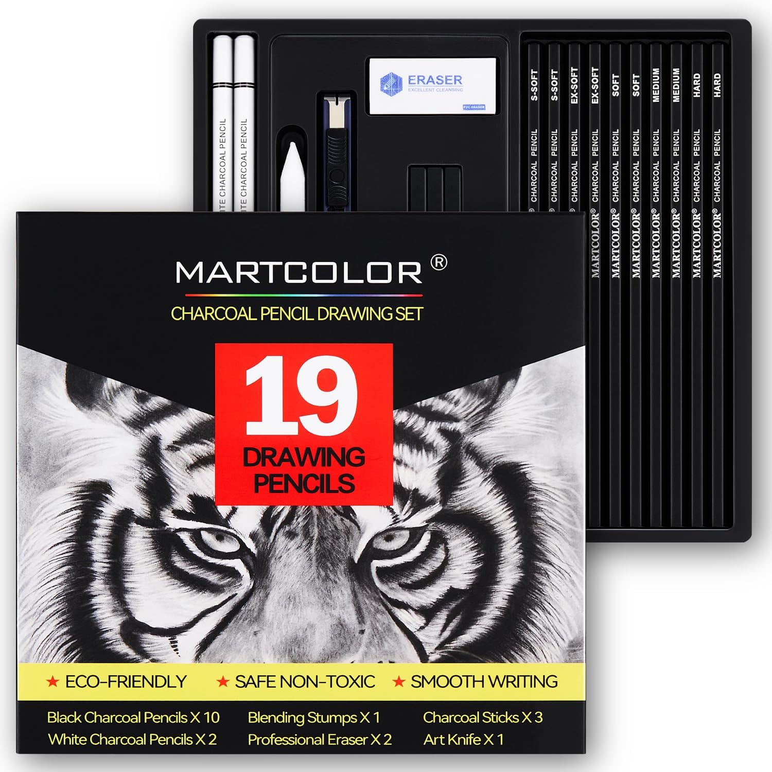 Amazon.com: Faber-Castell Charcoal Sketch Set - 7 Piece Charcoal and ...