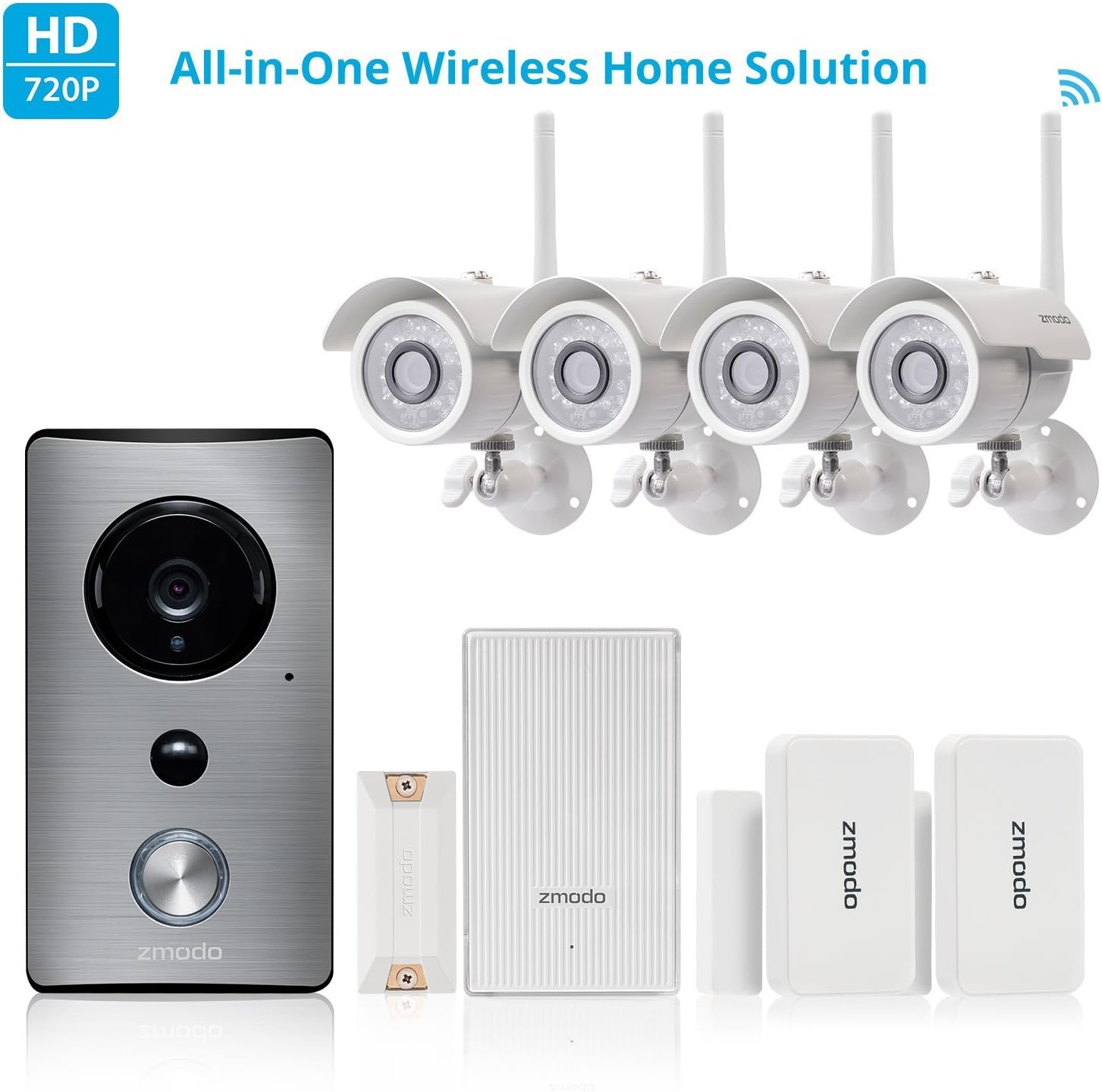 Amazon.com: Zmodo All-in-One Home Solution-Zmodo Greet WiFi Video ...
