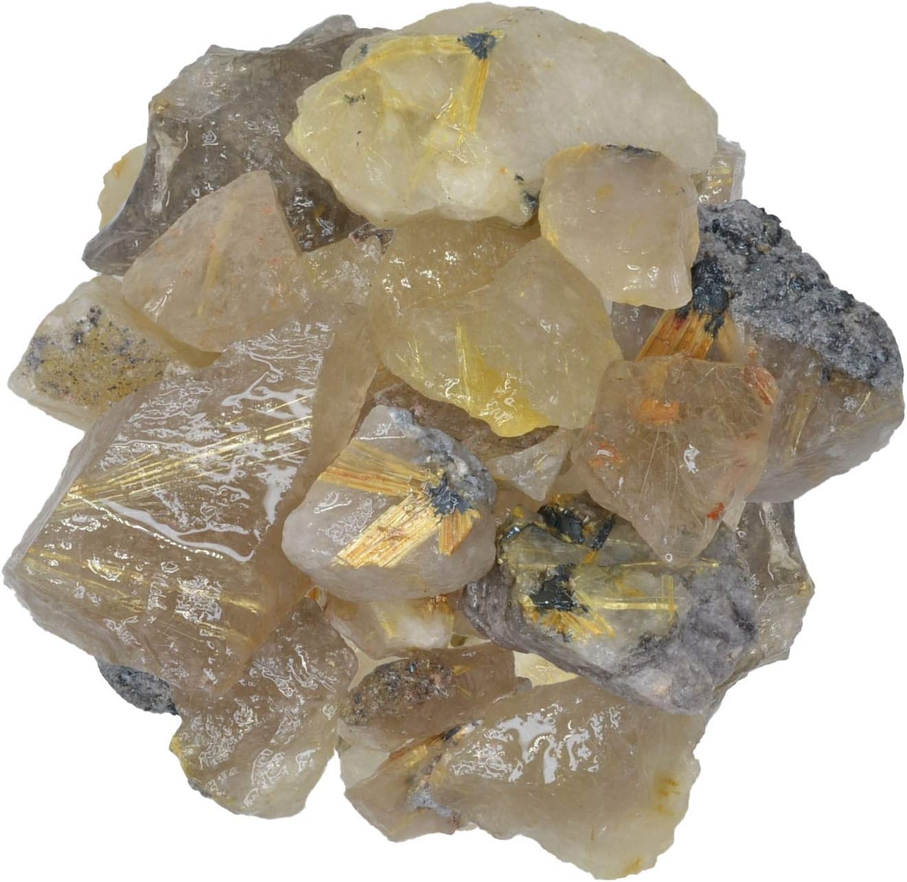 Amazon.com: Hypnotic Gems: 5 lbs High Grade Rutile Quartz Bulk Rough ...