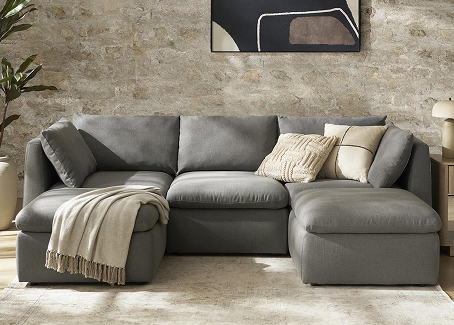 Amazon.com: mopio Convertible U Shaped & L Shaped Sectionals for Living ...