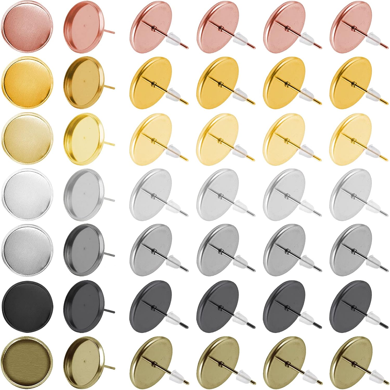 Amazon.com: Blank Stud Earring,70pcs Blank Stud Earring Bezel and ...