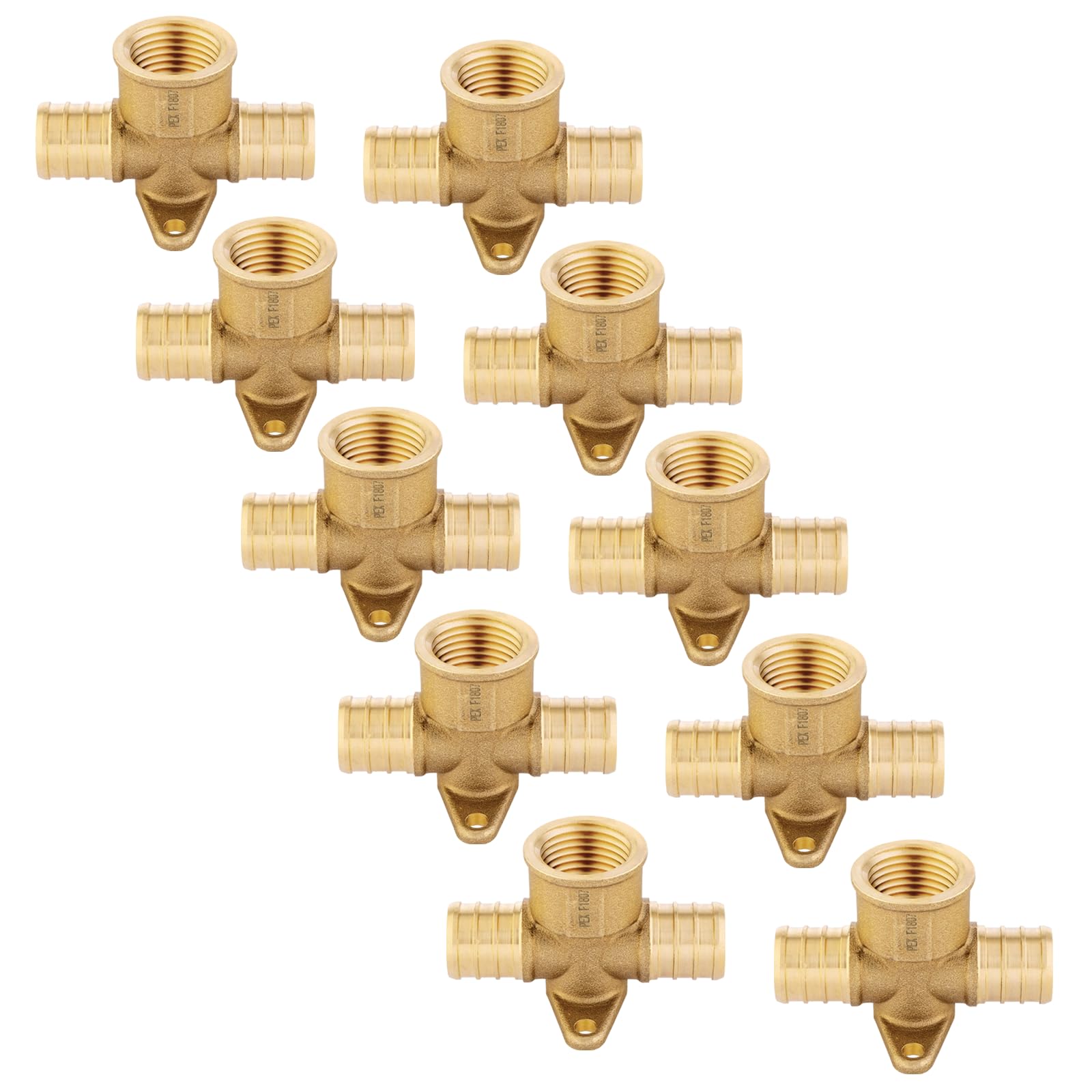 Amazon.com: HeSun 10-Pack PEX-B Fittings, 3/4" PEX x 3/4" PEX x 1/2 ...