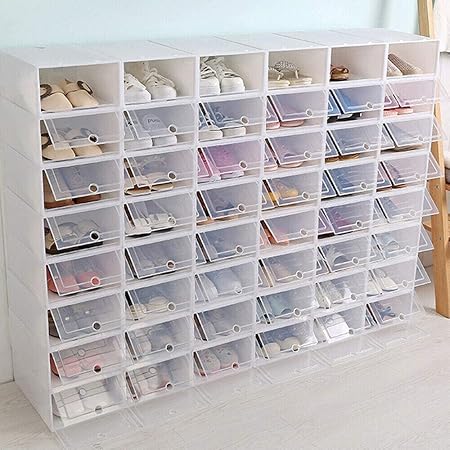 Amazon.com: 20/24 Pack Shoe Box Side Open, Clamshell Shoe Storage ...