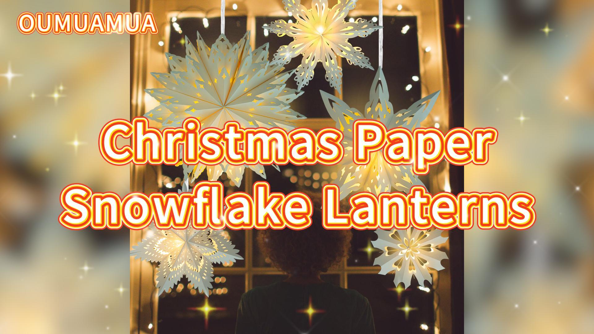 Watch 5 Pack Christmas Paper Snowflake Lanterns with LED Light on ...