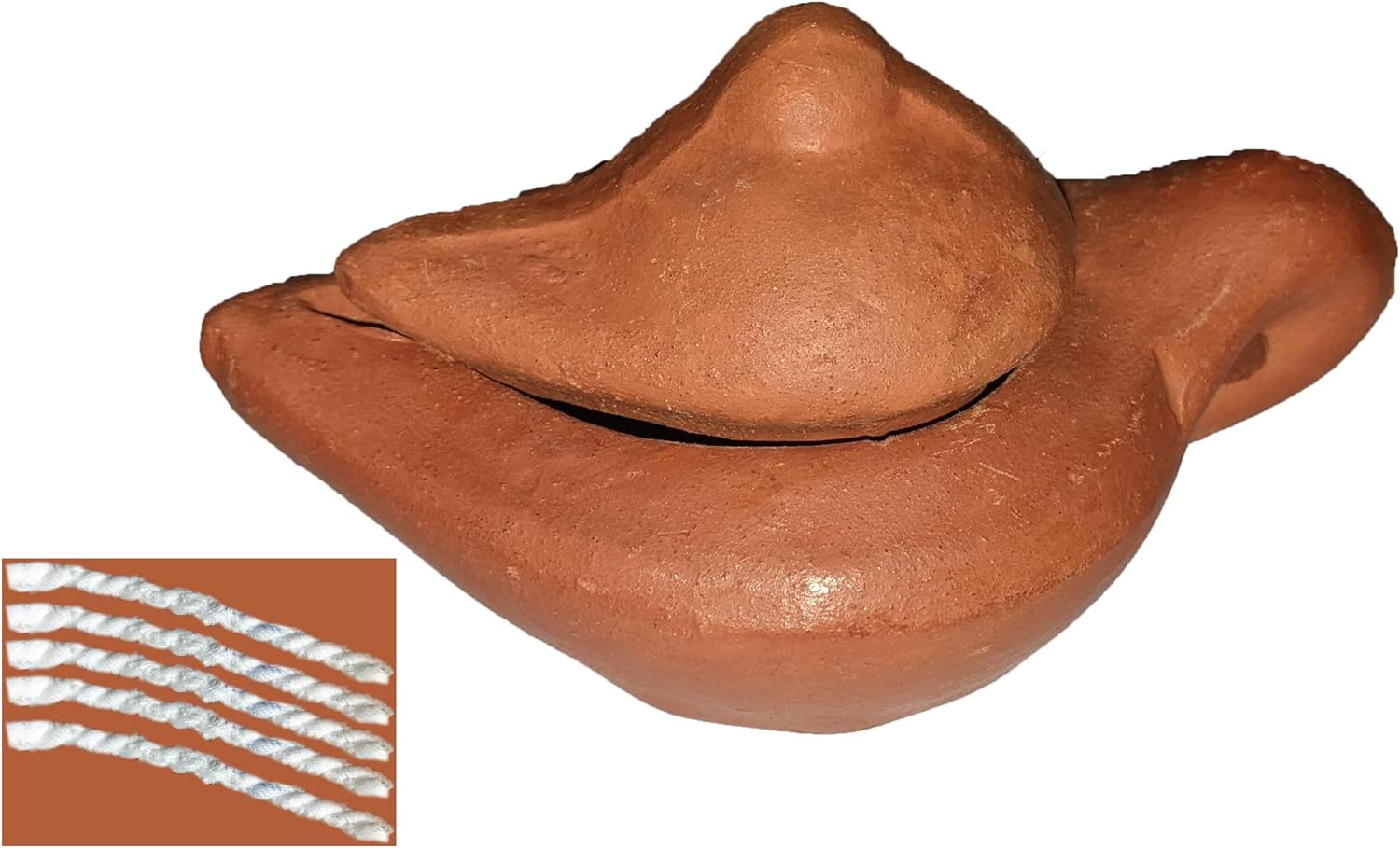 Amazon.com: Clay Oil Lamp with Wick | Ancient Oil Lamp | Aladdin Clay ...