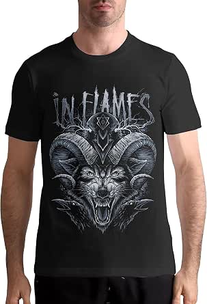 Amazon.com: in Flames Band T Shirt Mens Fashion Shirt Cotton Tee Shirts ...