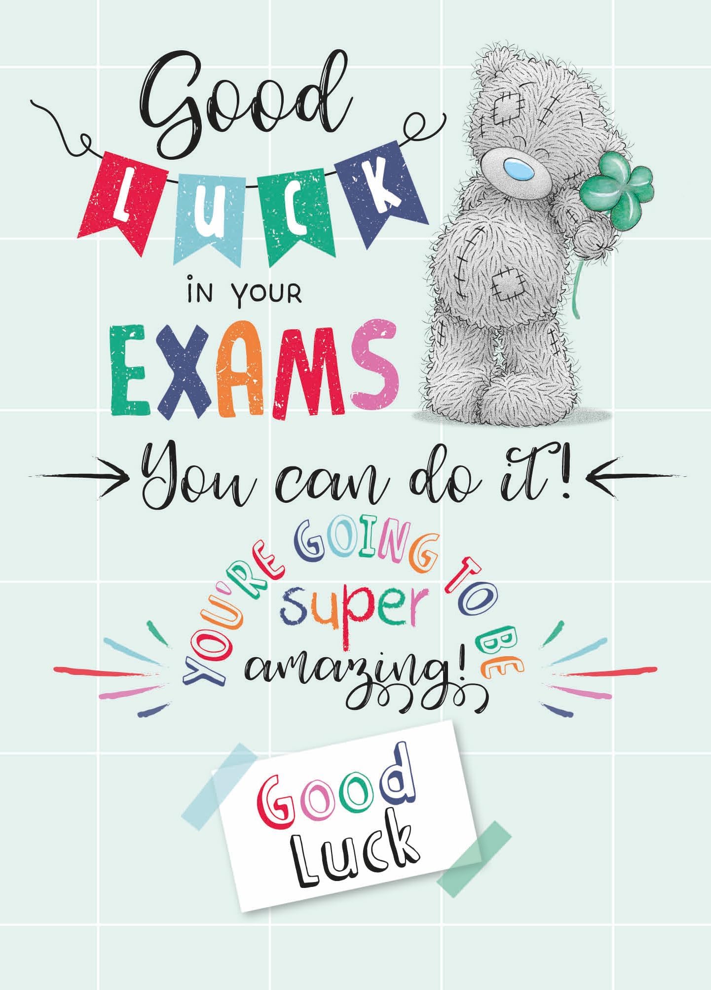 Me To You Tatty Teddy Good Luck In Your Exams Greeting Card 5x7ins ...