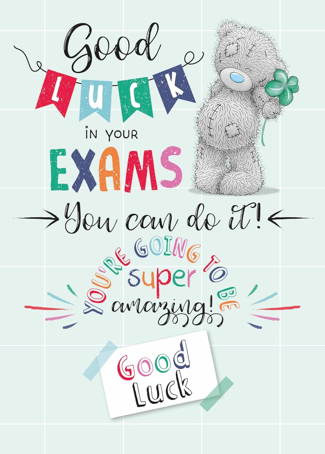 Me To You Tatty Teddy Good Luck In Your Exams Greeting Card 5x7ins ...