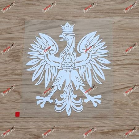 Amazon.com - 2X White 4'' Polska Eagle Decal Sticker Coat of arms of ...