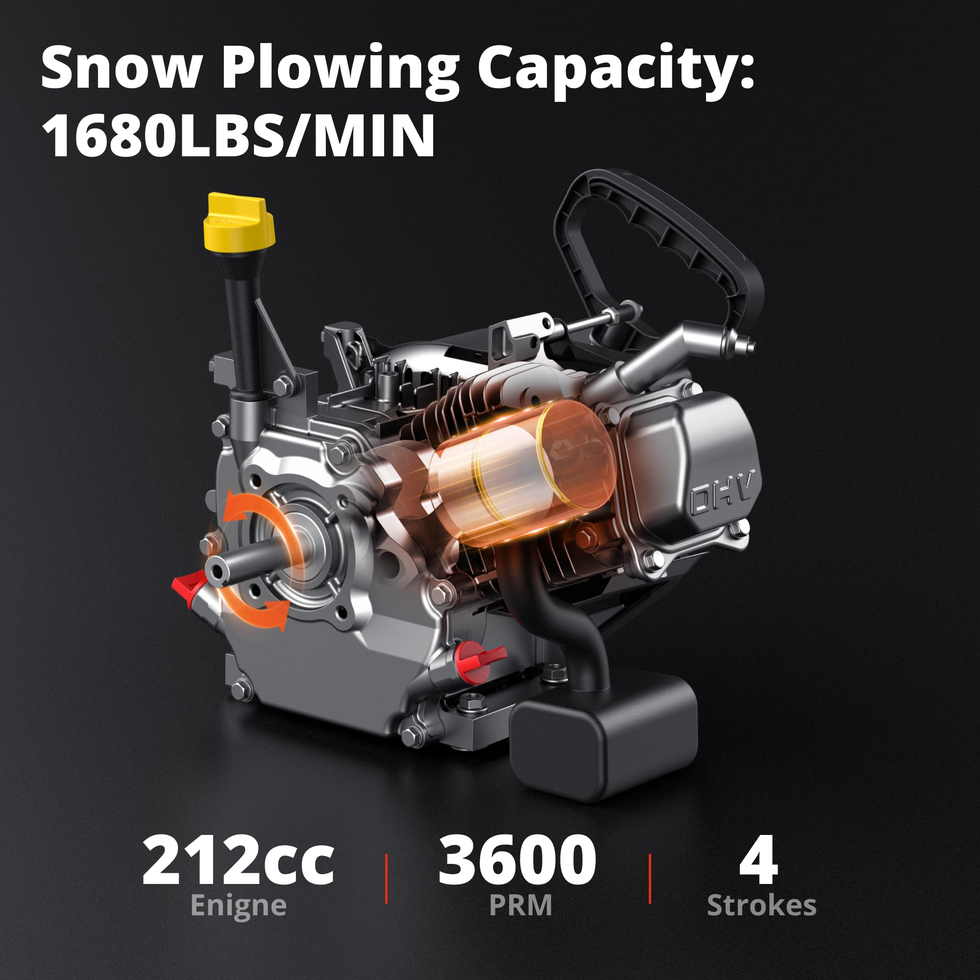 Snapklik.com : Gas Snow Blower, 21-Inch Powered By 4-Cycle 212cc OHV ...