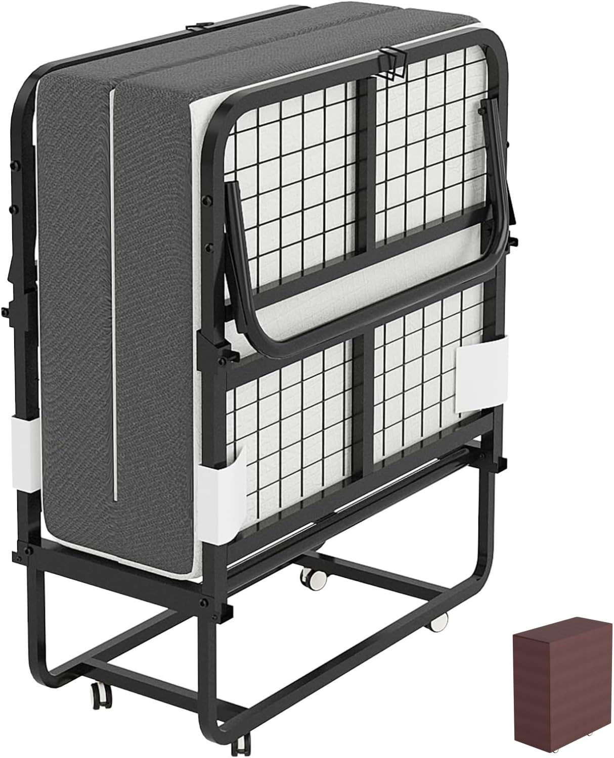 CAIYUN Folding Bed with Mattress and Storage Cover, Guest Beds ...