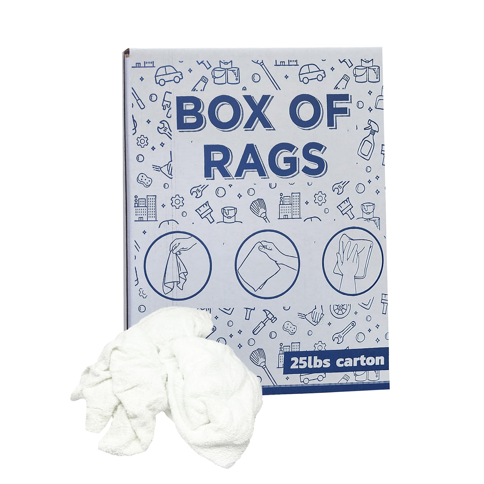 Amazon.com: SupremePlus Recycled White Terry Towel Rags - Shop Bulk ...