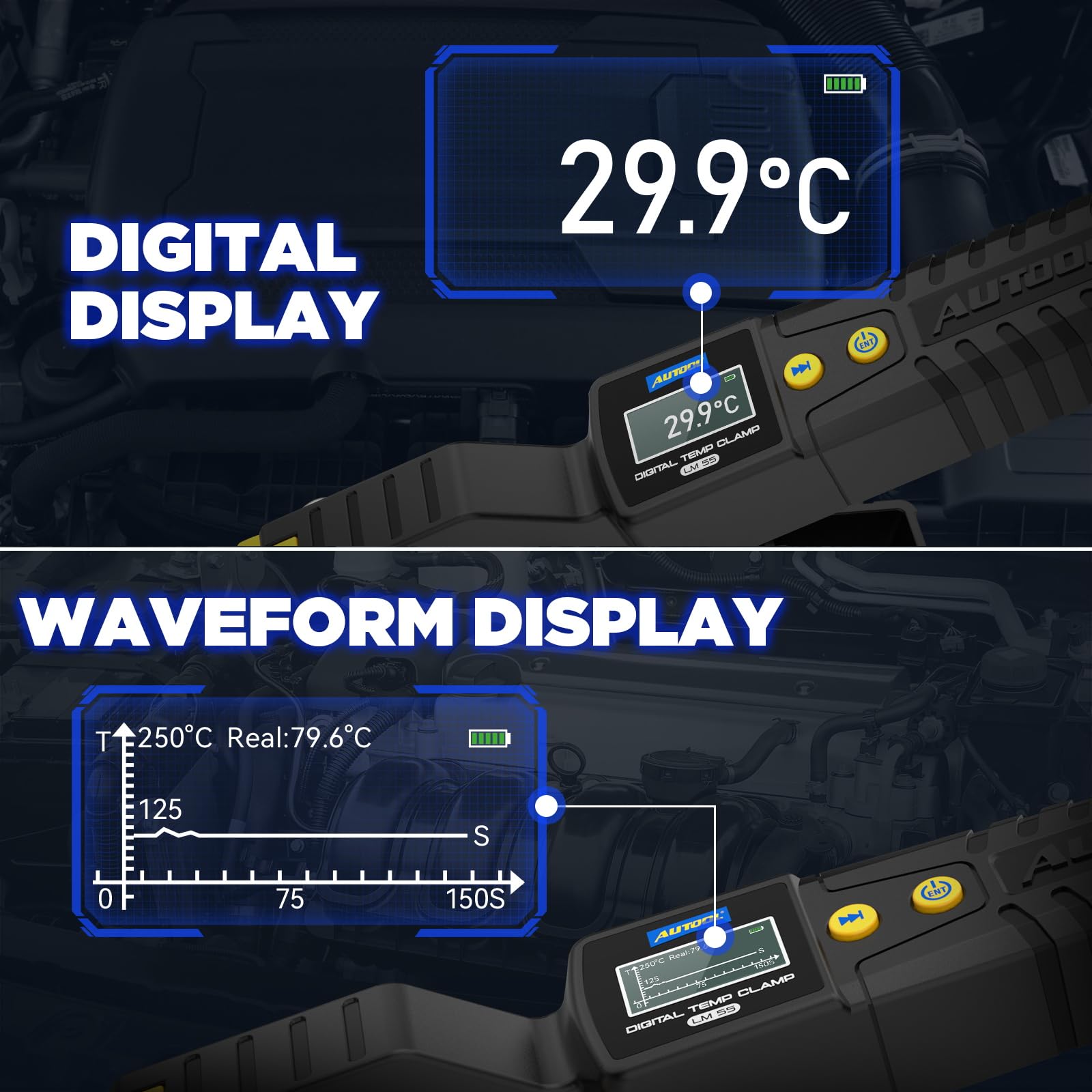 Snapklik.com : Digital Thermometer HVAC,Pipe Clamp Thermometer For ...